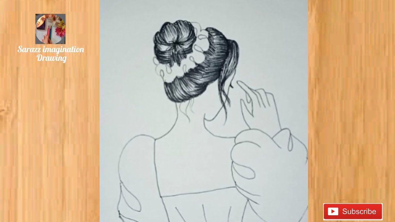 How to draw a beautiful girl back side #drawing - YouTube