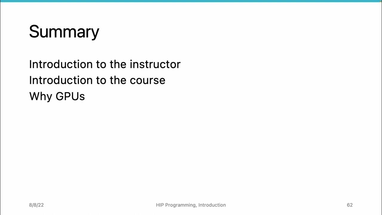 Amd Hip Tutorial 1 6 Summary Of Section 1 Youtube