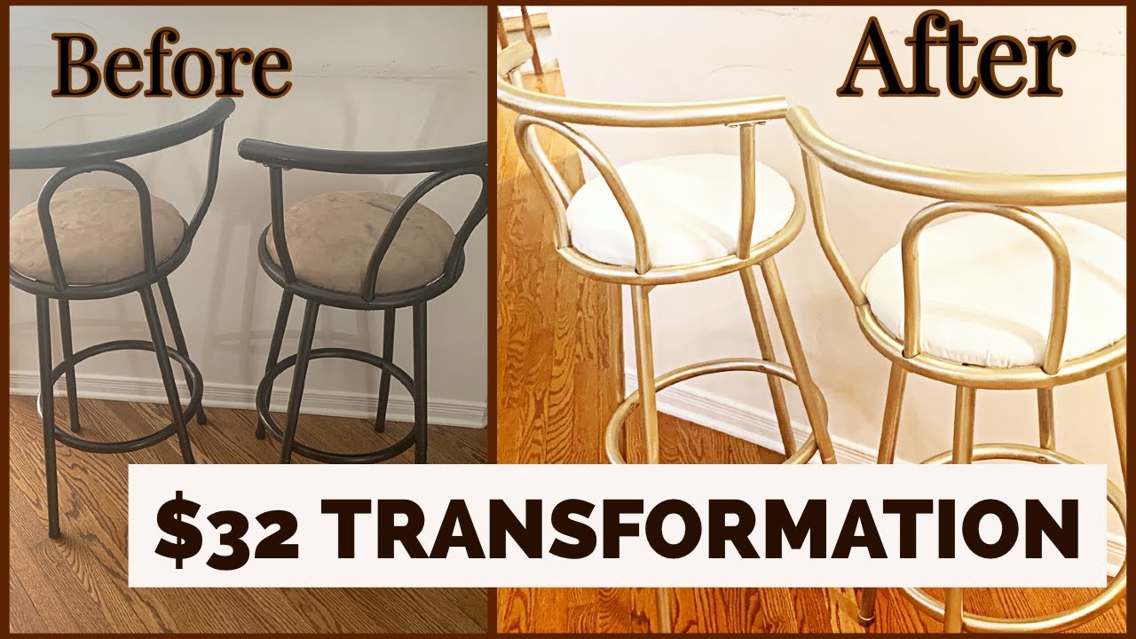 BAR STOOLS MAKEOVER\ Simple DIY to do this weekend - YouTube