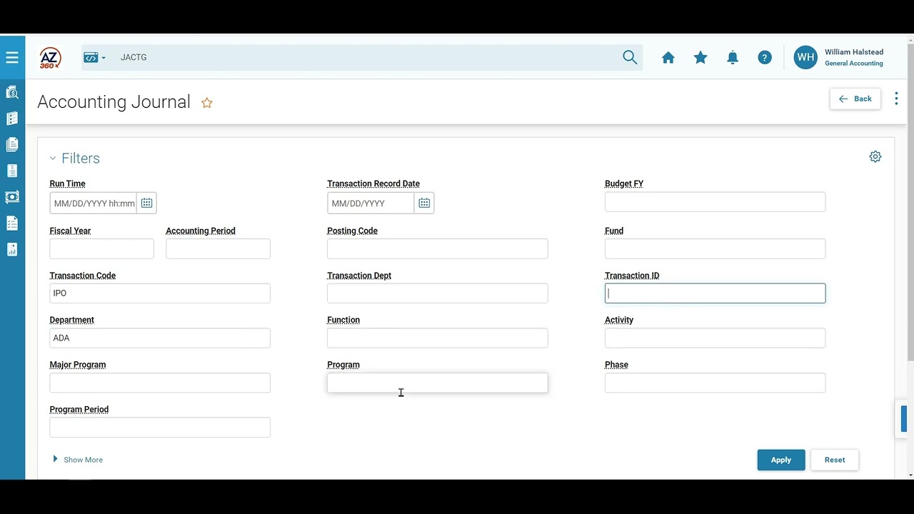 Research an Internal Purchase Order (IPO) Transaction in the JACTG ...