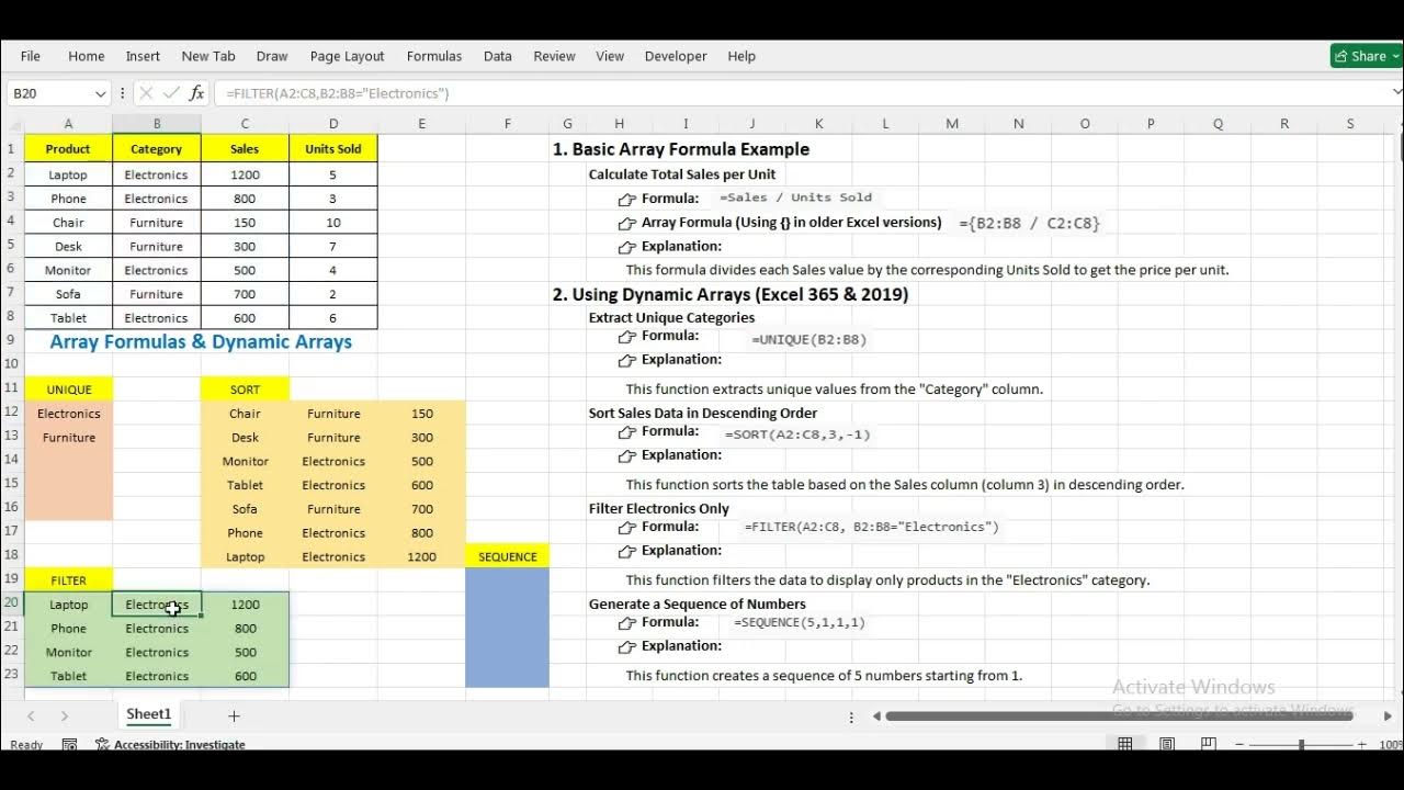 Array Formulas & Dynamic Arrays - YouTube