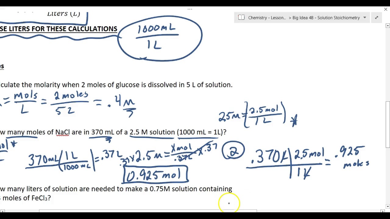 Molarity Concepts - YouTube