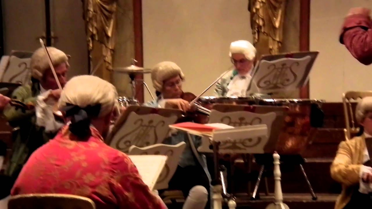 Mozart concert in historical costumes at Wiener Musikverein in Vienna ...