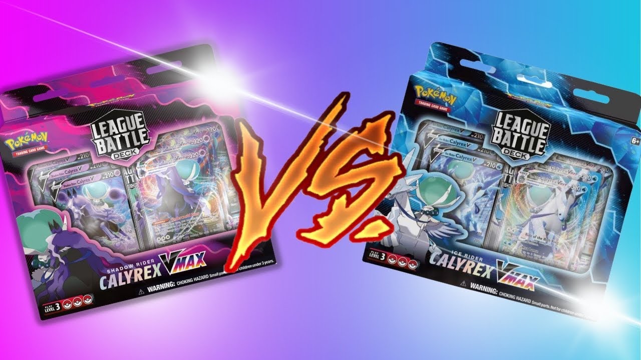 Shadow rider calyrex vmax VS Ice rider calyrex vmax league battle deck ...