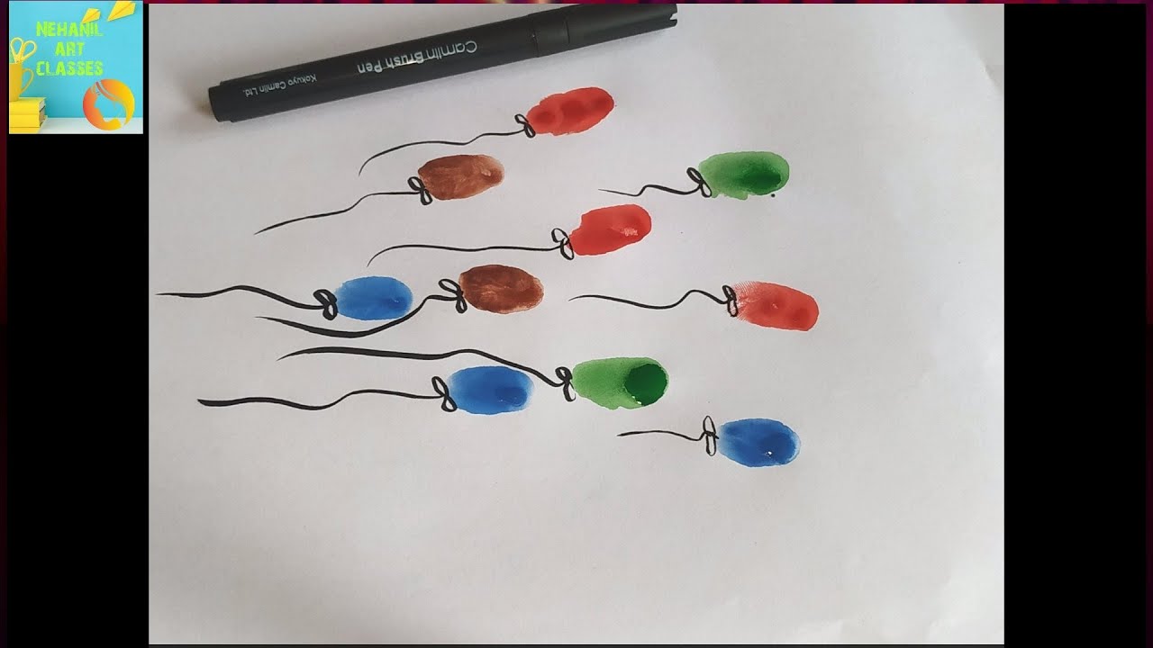 Finger Drawing For Kids || Part 5 || Easy Balloon Drawing For Kids ...