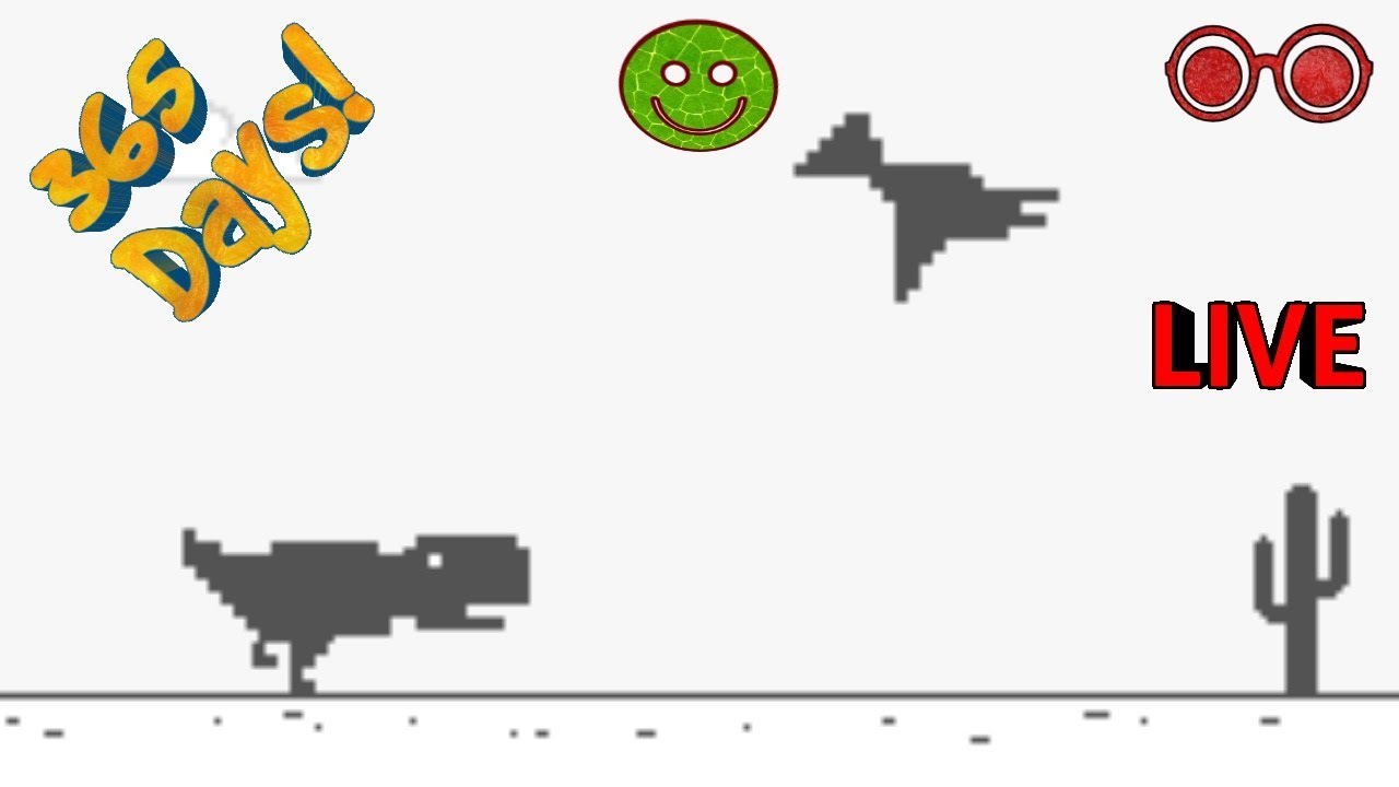 Playing T Rex Dinosaur game, Lets click like to make it go faster for 1 ...