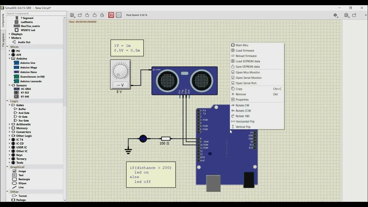 SimulIDE - Tutorial Arduino Uno dan Sensor Ultrasonik - YouTube