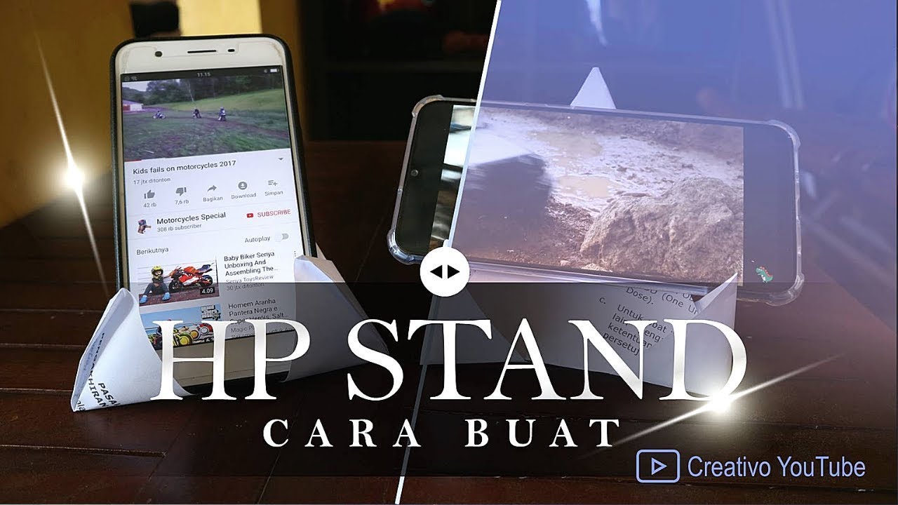 Origami HP stand tanpa lem | origami sandaran hp mudah - YouTube