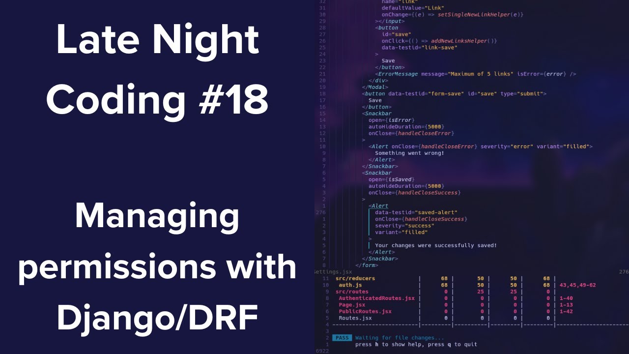 Managing permissions with Django - Late Night Coding #18 - YouTube