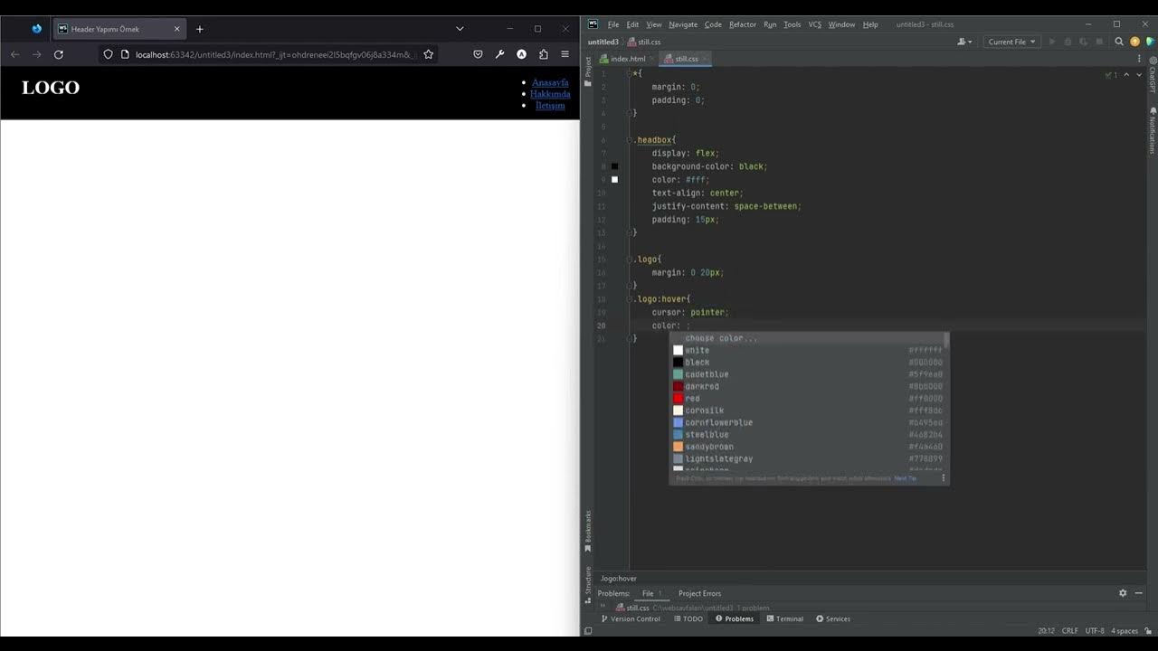 HTML VE CSS İLE HEADER YAPIMI 5 DAKİKADA - YouTube