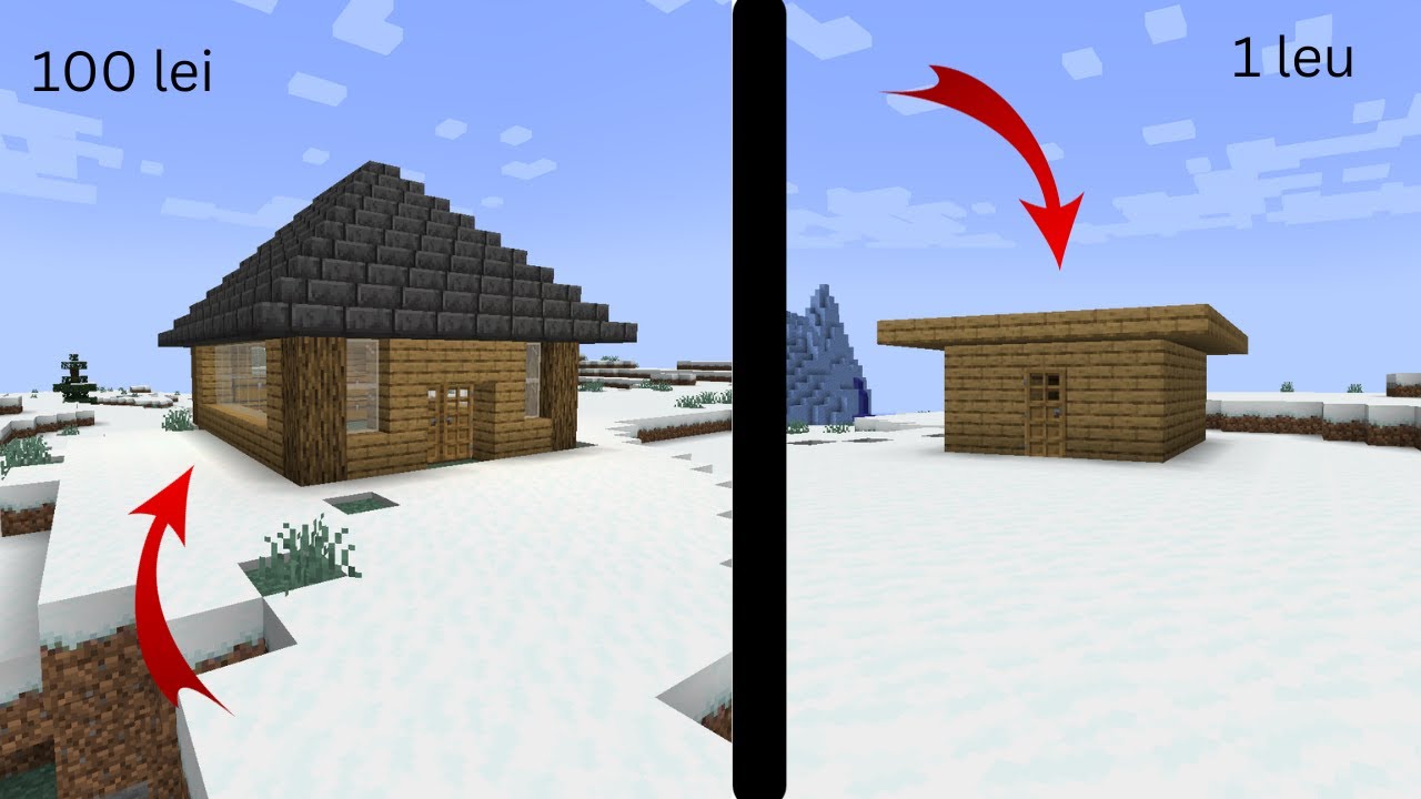 Minecraft - Casa de 1 lui VS casa de 100 lei - YouTube