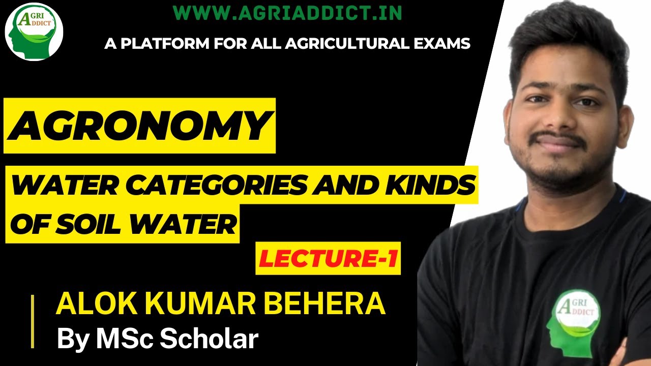 Agronomy Lecture-1|Water Categories and Kinds of Soil Water |Alok Kumar ...
