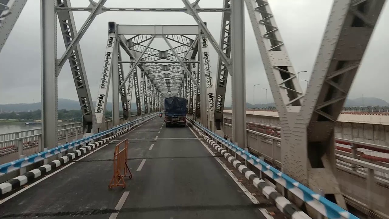 Brahmputra river bridge assam - YouTube