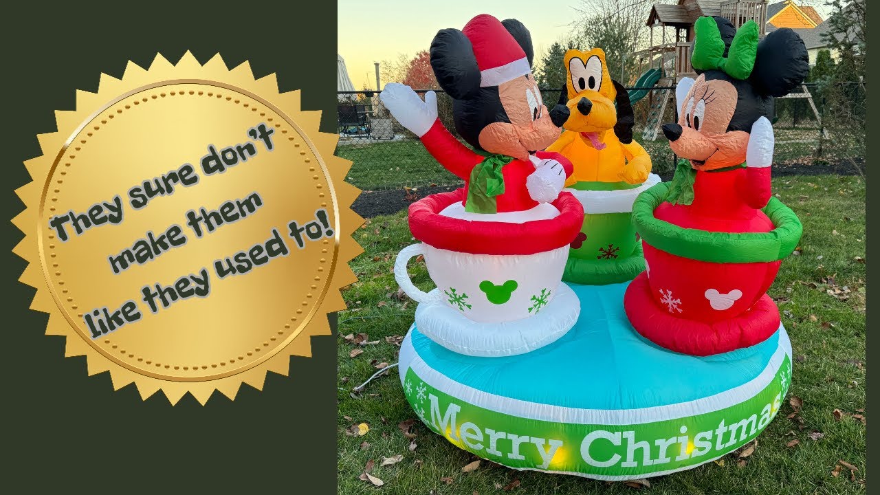 Gemmy Mickey Mouse & Friends Christmas Teacup Inflatable | Gemmy ...