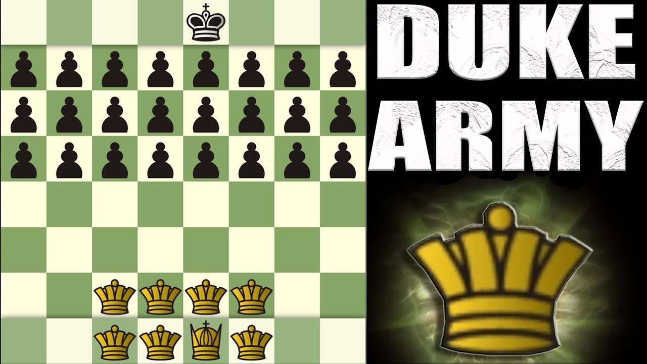 Dukes vs Pawn Army battle using Fairy Stockfish - YouTube