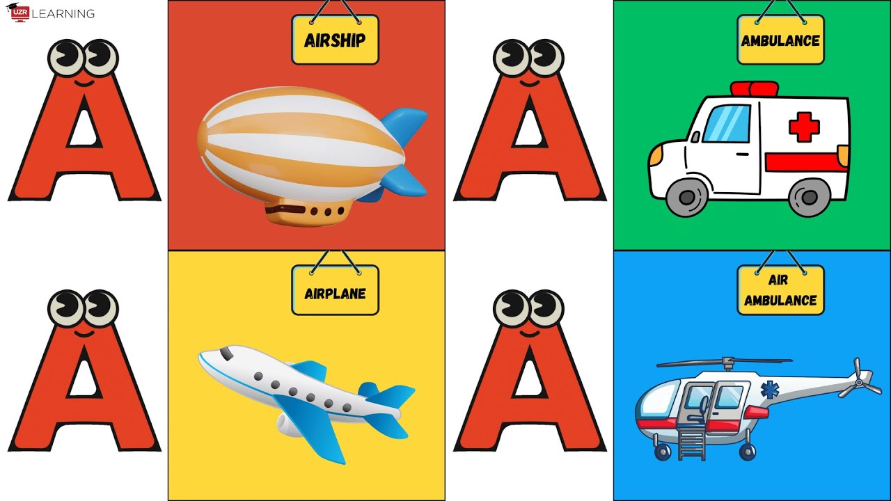 ABC Vehicles Song 🚗 | 80+ Transportation A to Z for Kids | UZR Learning ...