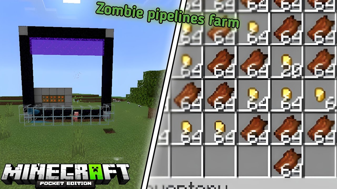 how to make a Minecraft zombie pipelines farm easy - YouTube