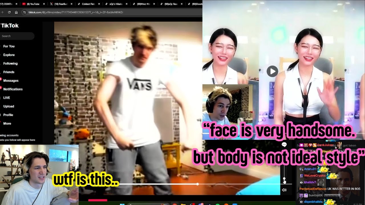 xQc flexed on his skeleton muscle after gets rejected by this Girl ...
