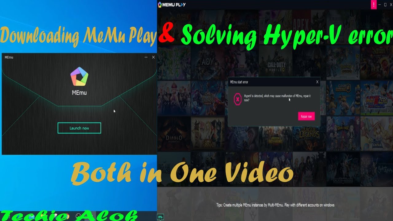 How to Download Memu Play | How to Solve Hyper-V Problem | Both-in-one-video | Techie Alok - YouTube