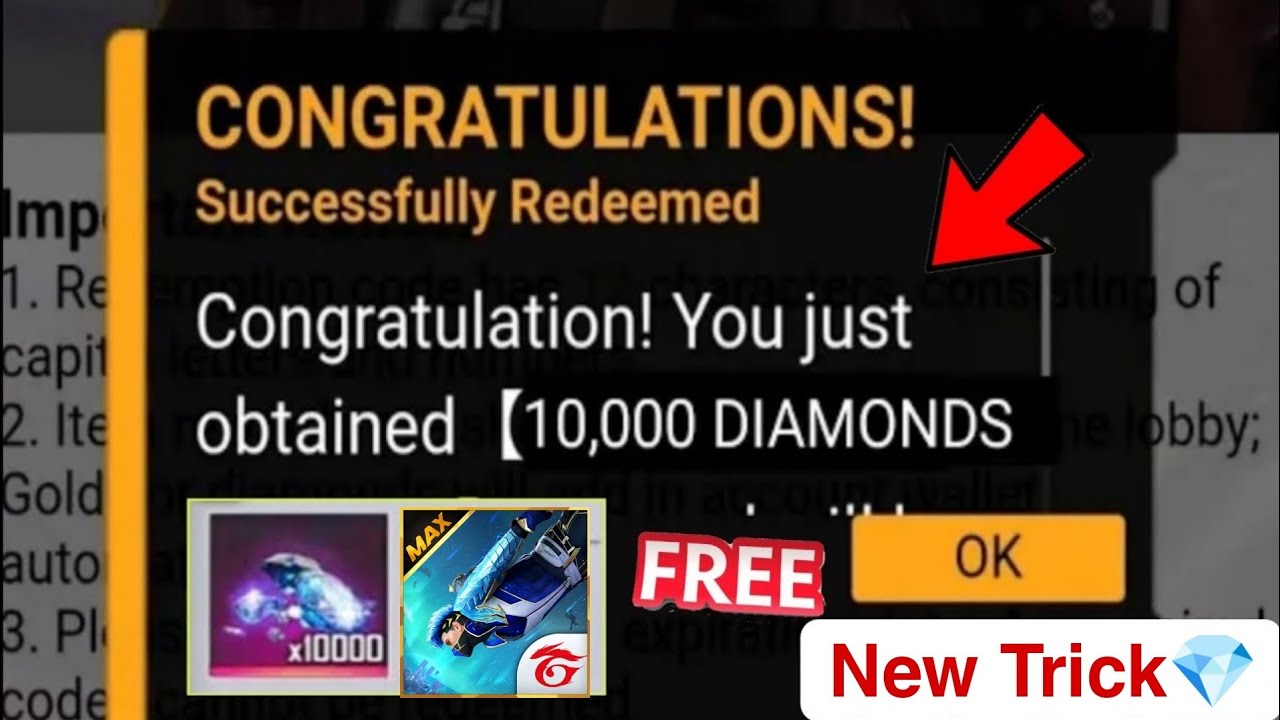 Free 3560💎 Diamonds Claim Trick 😍 how to get free diamonds in free fire ...