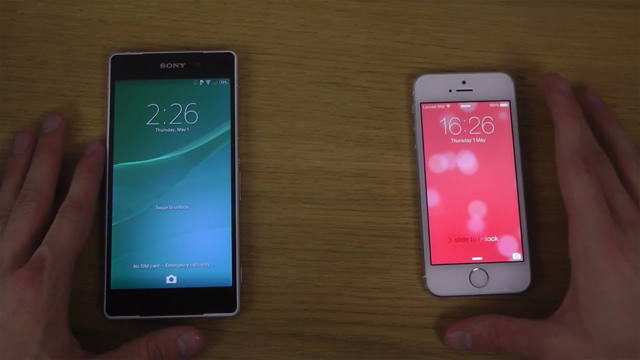 Sony Xperia Z2 vs. iPhone 5S - YouTube