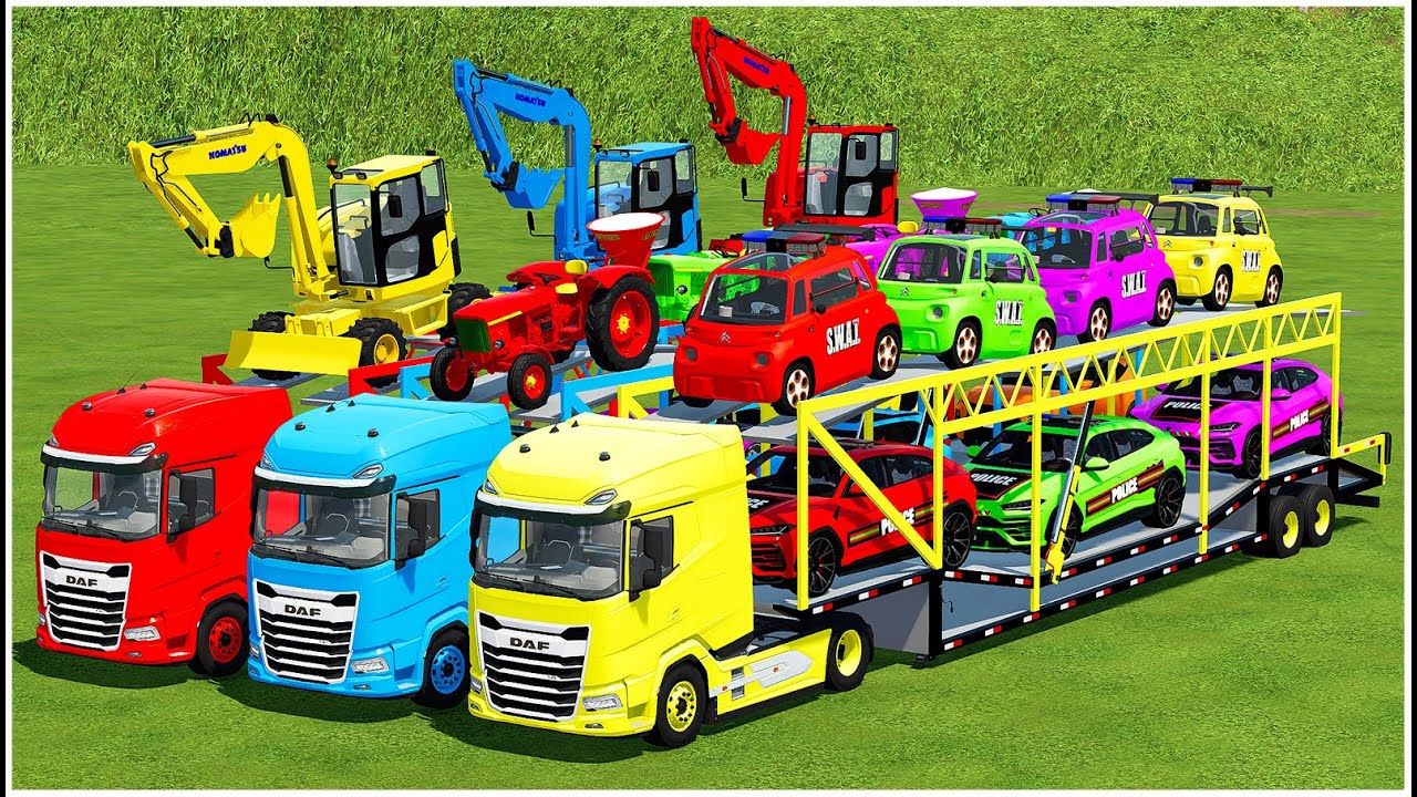 NOOB VS PRO VS EXPERT VS HACKER TRANSPORT BATTLE ! Farming Simulator 22 ...