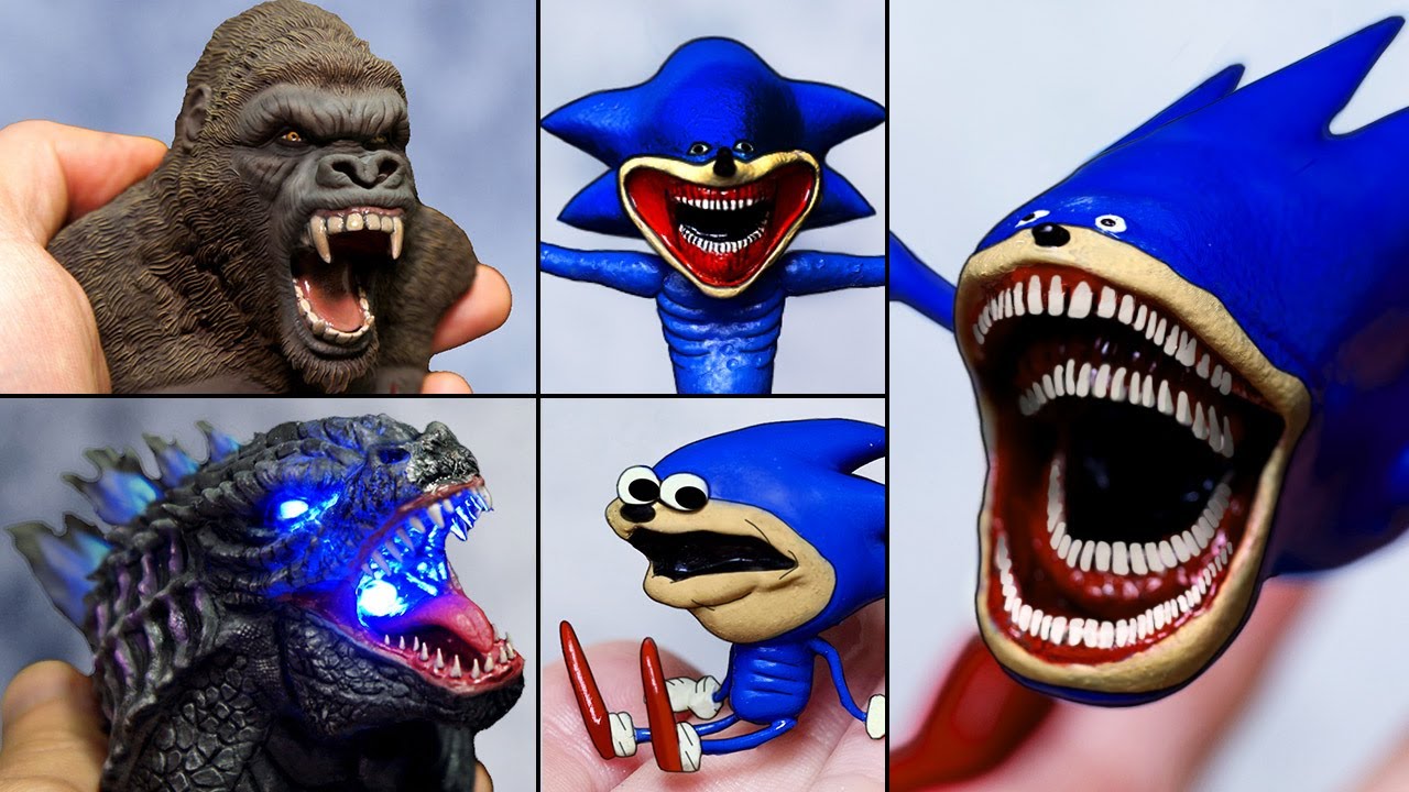 Making Sonic Tapes (Shin Sonic) Godzilla Kong Sculptures Timelapse ...