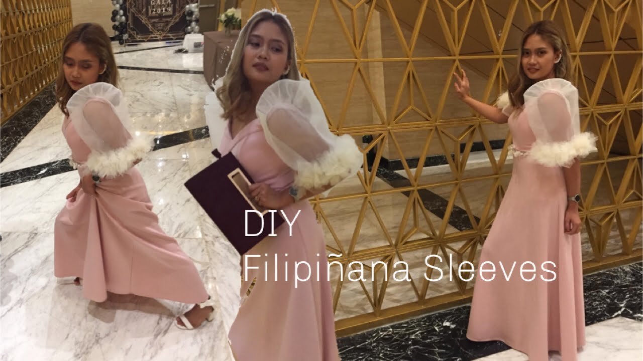 DIY Filipiñana Sleeves / Last minute costume - YouTube