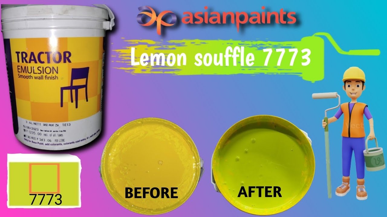 Asianpaints Tractor Emulsion colour Lemon souffle coad 7773 combination ...