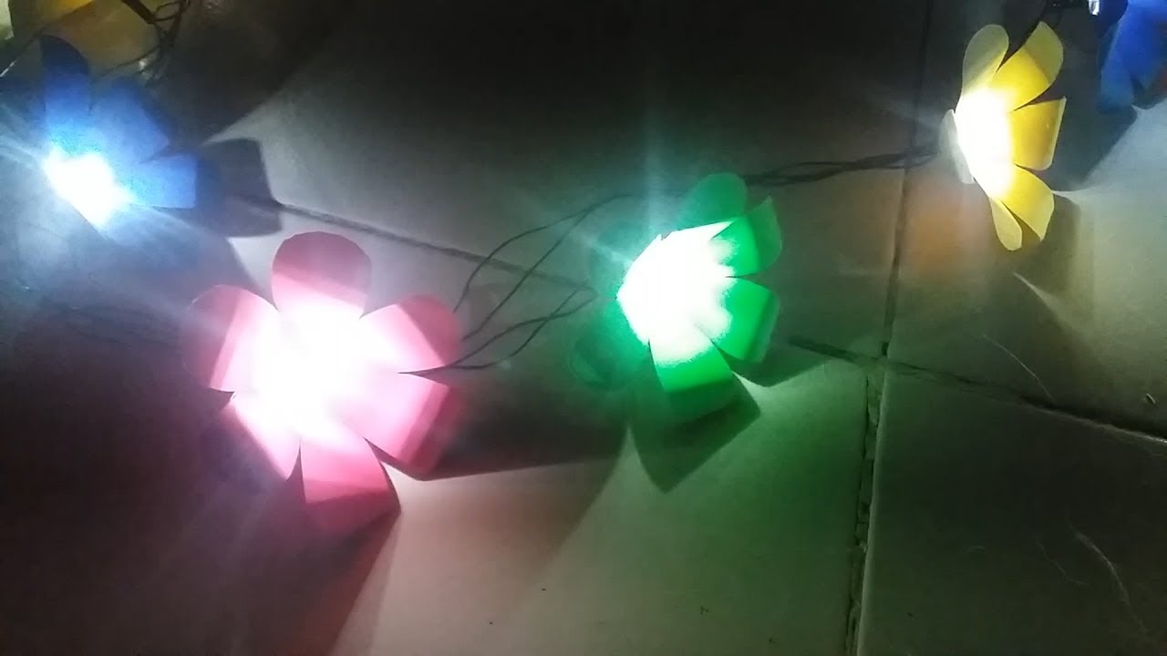 DIWALI SPECIAL PAPER FLOWER LIGHTS - YouTube