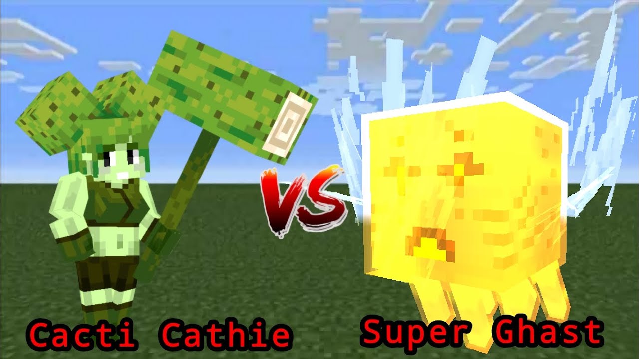 Cacti Cathie Vs Super Ghast | Minecraft Mob Battle - YouTube