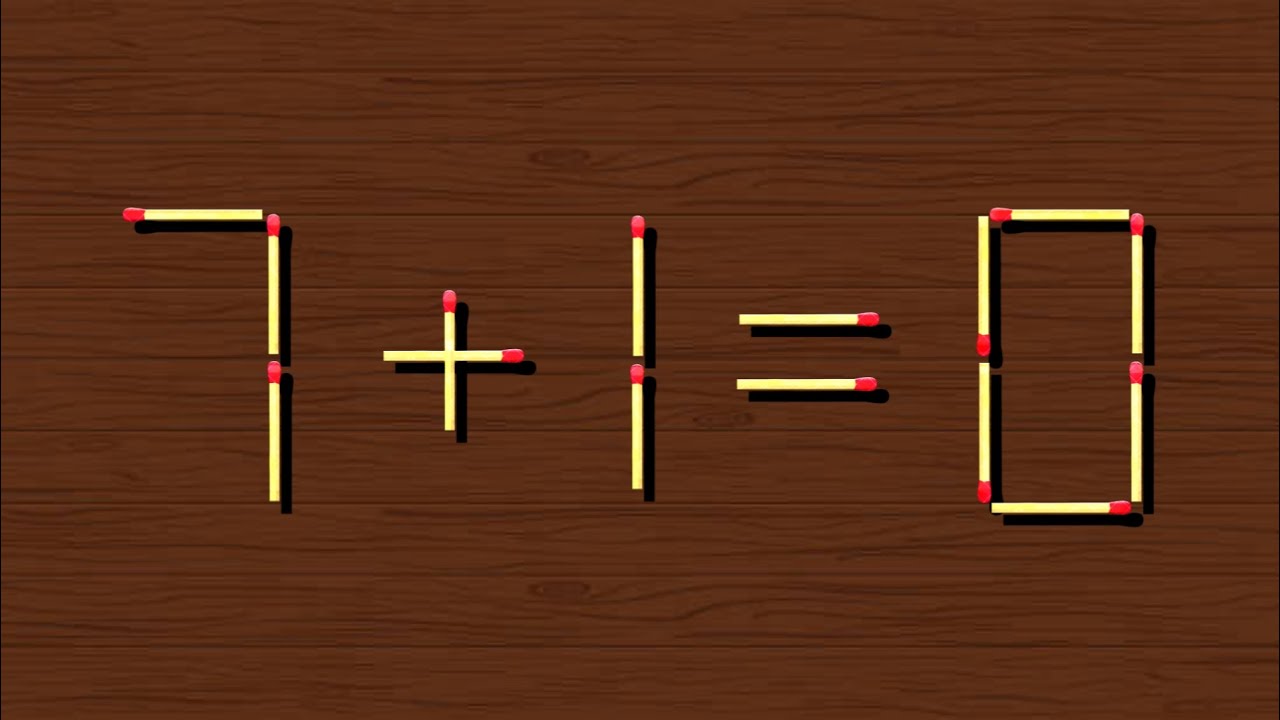 Matchstick Puzzle Challenge | Move 1 Stick & Fix This Equation ...