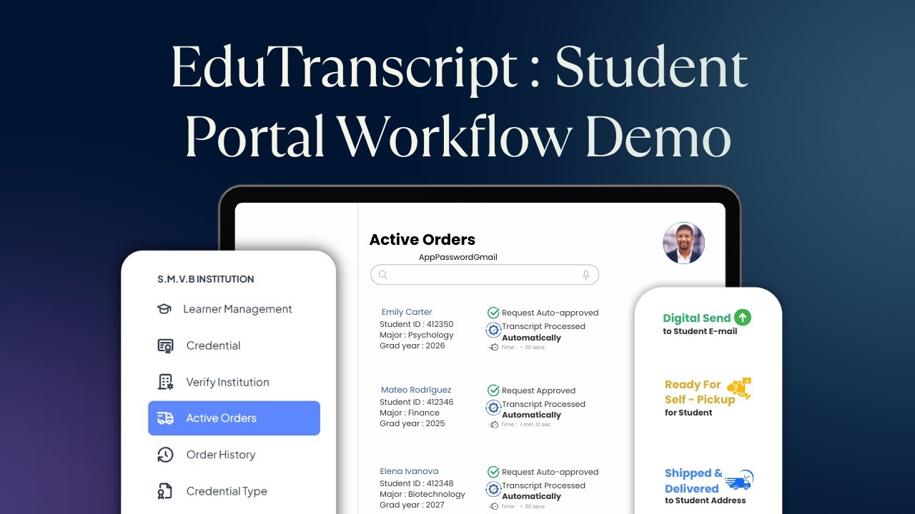 EduTranscript - Student Workflow Demo - YouTube