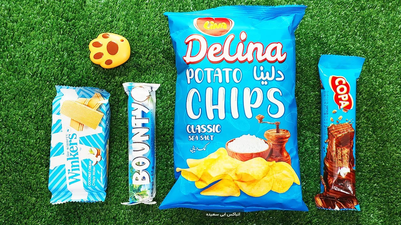 ASMR Most Popular Blue Snacks /some lots of Blue Chips and Candy ...