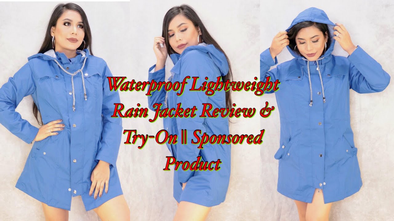 Waterproof Lightweight Rain Jacket Try-on || Sponsored Product - YouTube