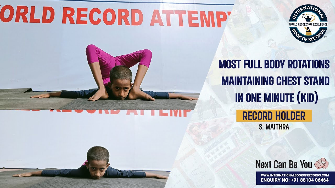 MOST FULL BODY ROTATIONS MAINTAINING CHEST STAND IN ONE MINUTE KID ...