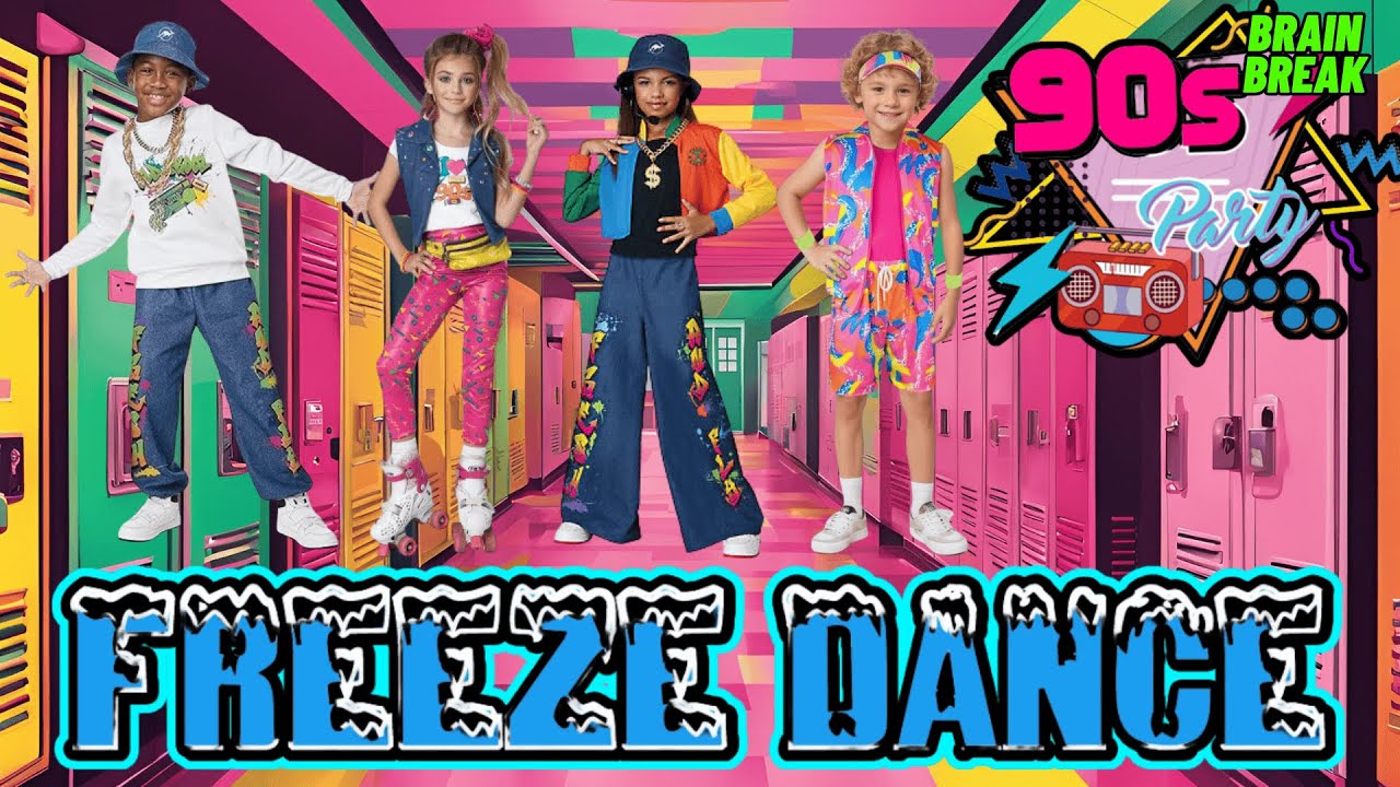 RETRO 90'S FREEZE DANCE | DANCE BRAIN BREAK FOR KIDS | JUST DANCE ...