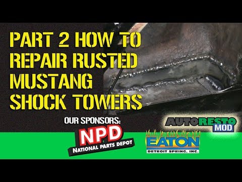 Mustang Shock Tower Repair patch panel template install Part 2 Episode ...