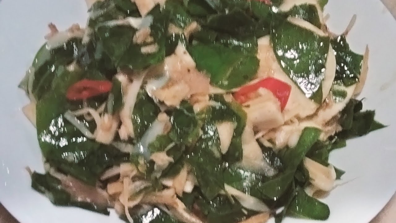 pekasam rebung goreng sama daun melinjau..#rebunggorengdaunmelijau# ...