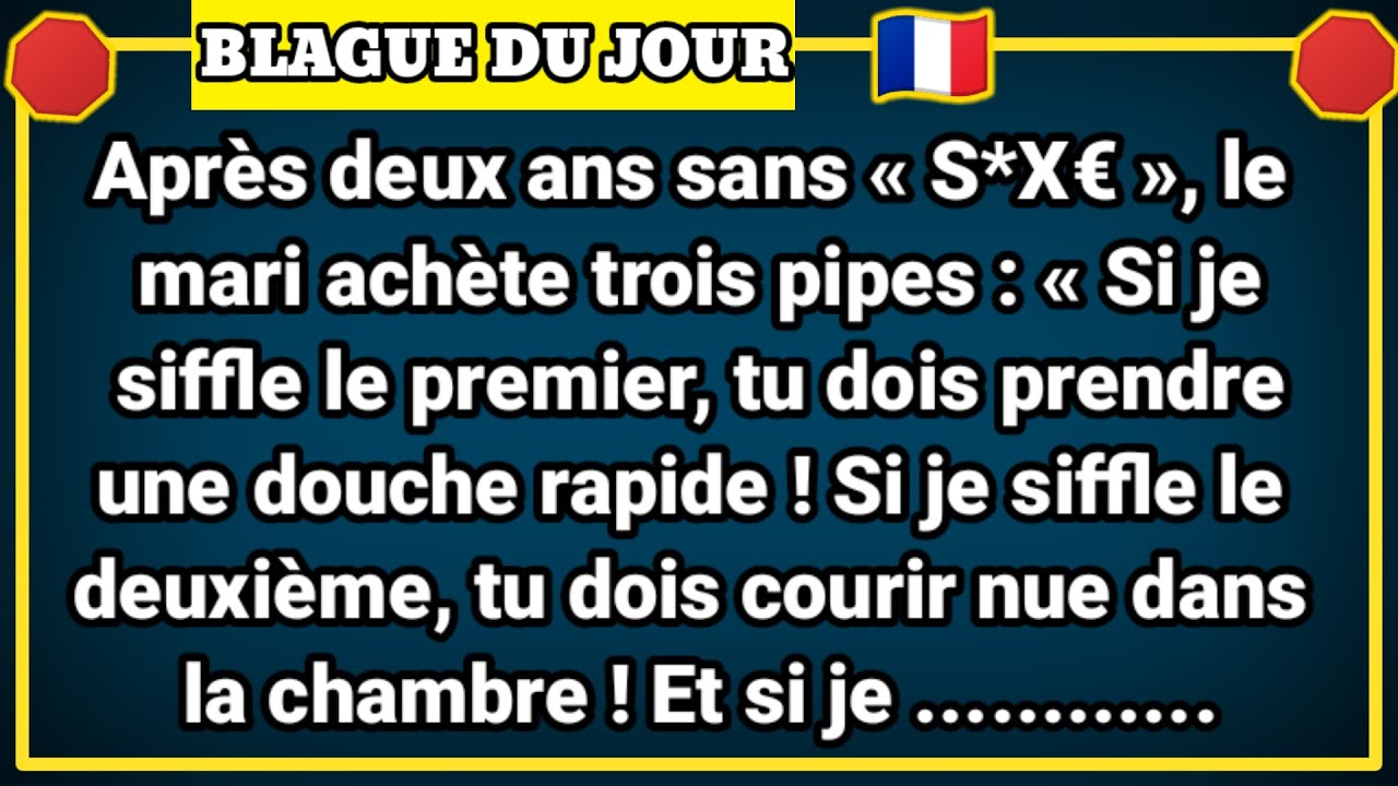Blague Du Jour! 🤣Après deux ans sans lit, un mari achète trois pipes ...