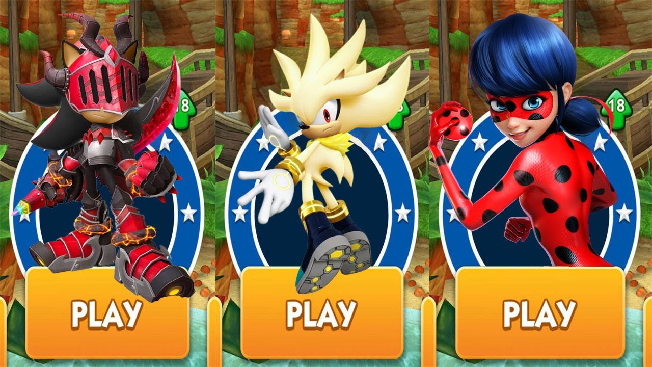 Sonic Dash vs Miraculous Ladybug & Cat Noir - Super Silver vs Dragon ...