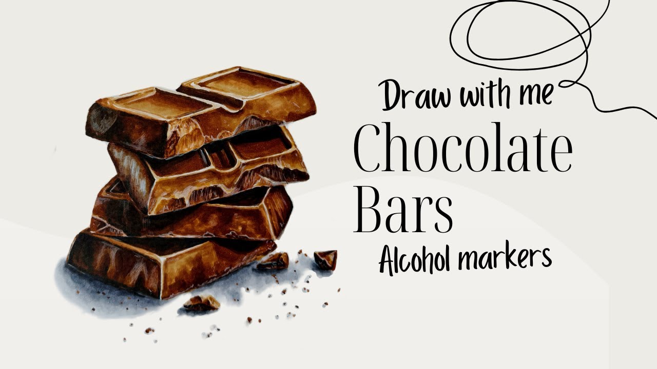 Draw with Me: Chocolate Bars \ Realistic Illustration \ Marker drawing ...