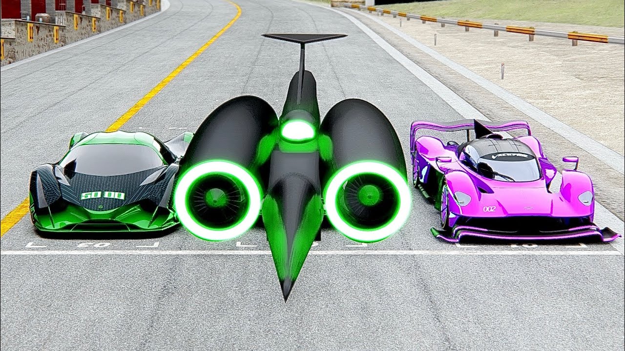 Thrust SSC Alien Engine vs Devel Sixteen Alien Engine vs Aston Martin ...