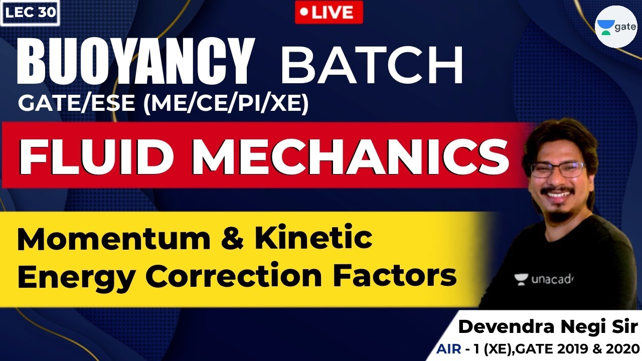 Momentum & Kinetic Energy Correction factors | Lec 30 | Fluid Mechanics ...