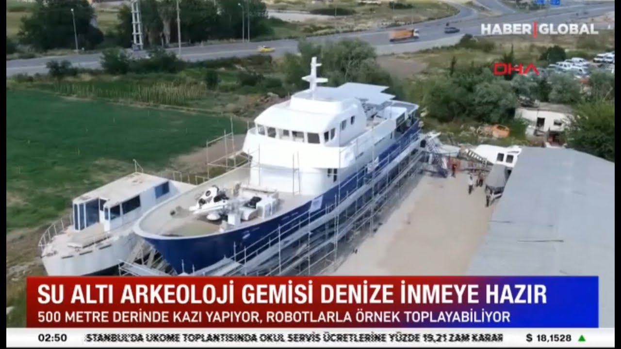 Su altı arkeoloji gemisi, denize iniyor - YouTube