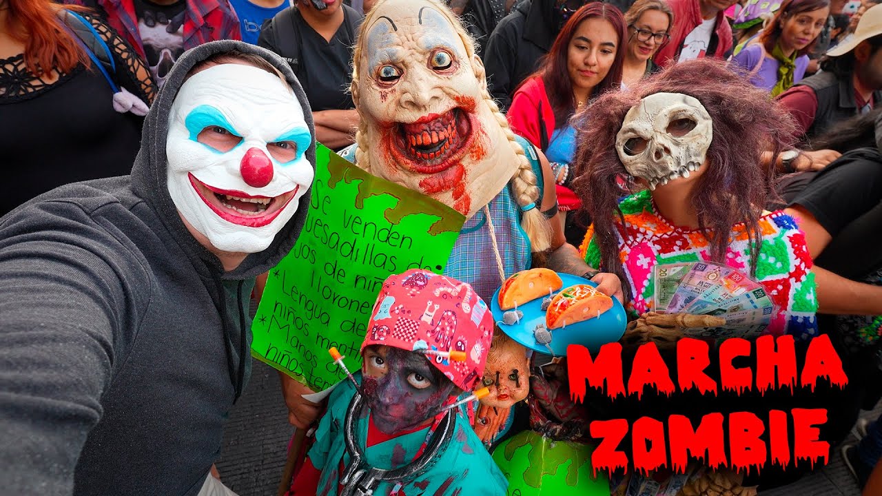 😱 SOBREVIVÍ A UN APOCALIPSIS ZOMBIE en MÉXICO | MARCHA ZOMBIE CDMX 2024 ...