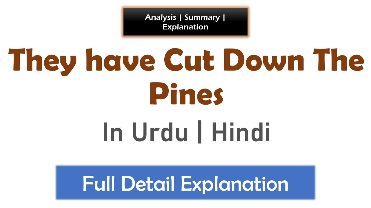 They Have Cut Down The Pines By Mary Lisle Explained In Urdu Hindi YouTube they-have-cut-down-the-pines-by-mary-lisle-explained-in-urdu-hindi-youtube