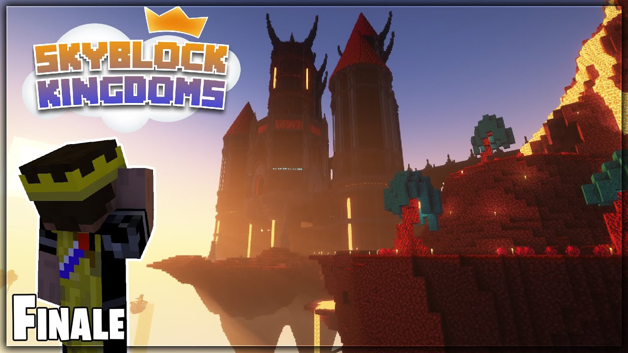 I Built A MASSIVE Nether Castle in Skyblock | Skyblock Kingdoms Finale ...