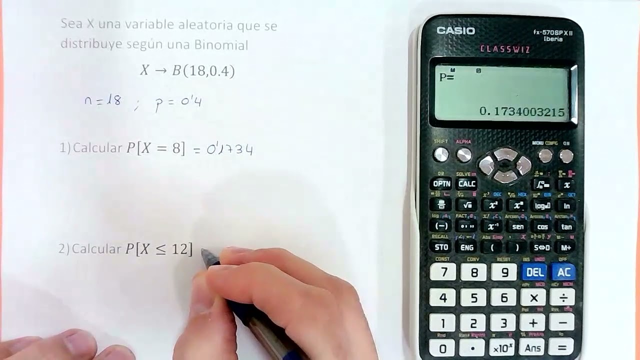 Distribución Binomial con calculadora Casio fx-570SP XII - YouTube