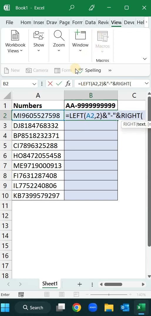 How To Insert Dash Between Numbers Text In Excel Excel Tricks How To Insert Dash Between Numbers Text In Excel Excel Tricks